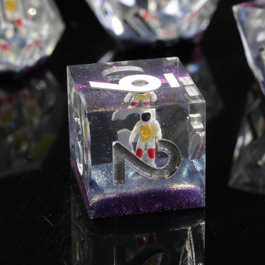 3D Astronaut Sharp Edge Resin Polyhedral Dice Set | Dice of Dragons