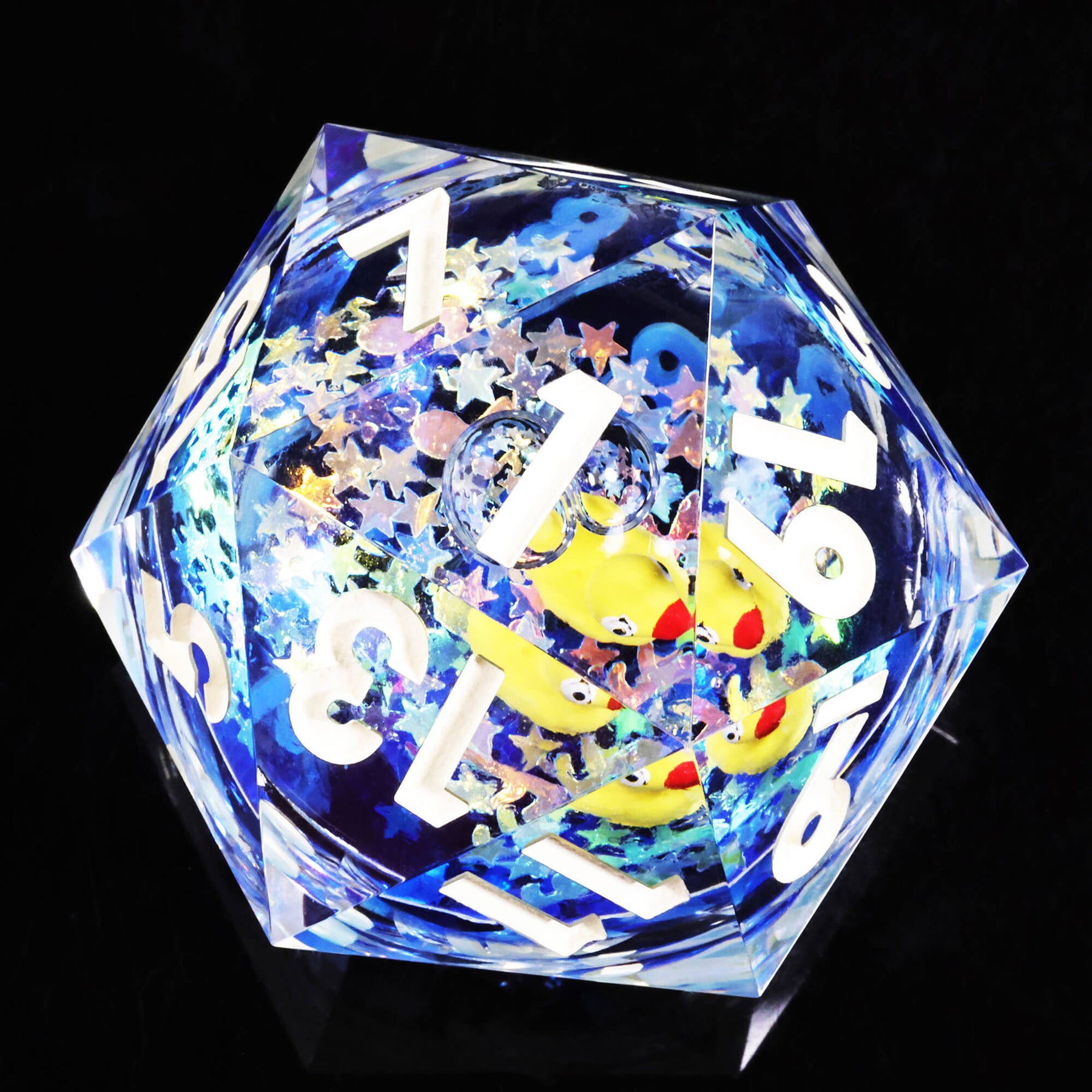 50mm Yellow Duck Liquid Core Huge D20 Dice D&D | Unique Dice