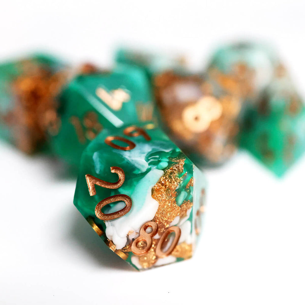 7 Pieces Resin Polyhedral DnD Dice Set - Windstorm | Dice of Dragons