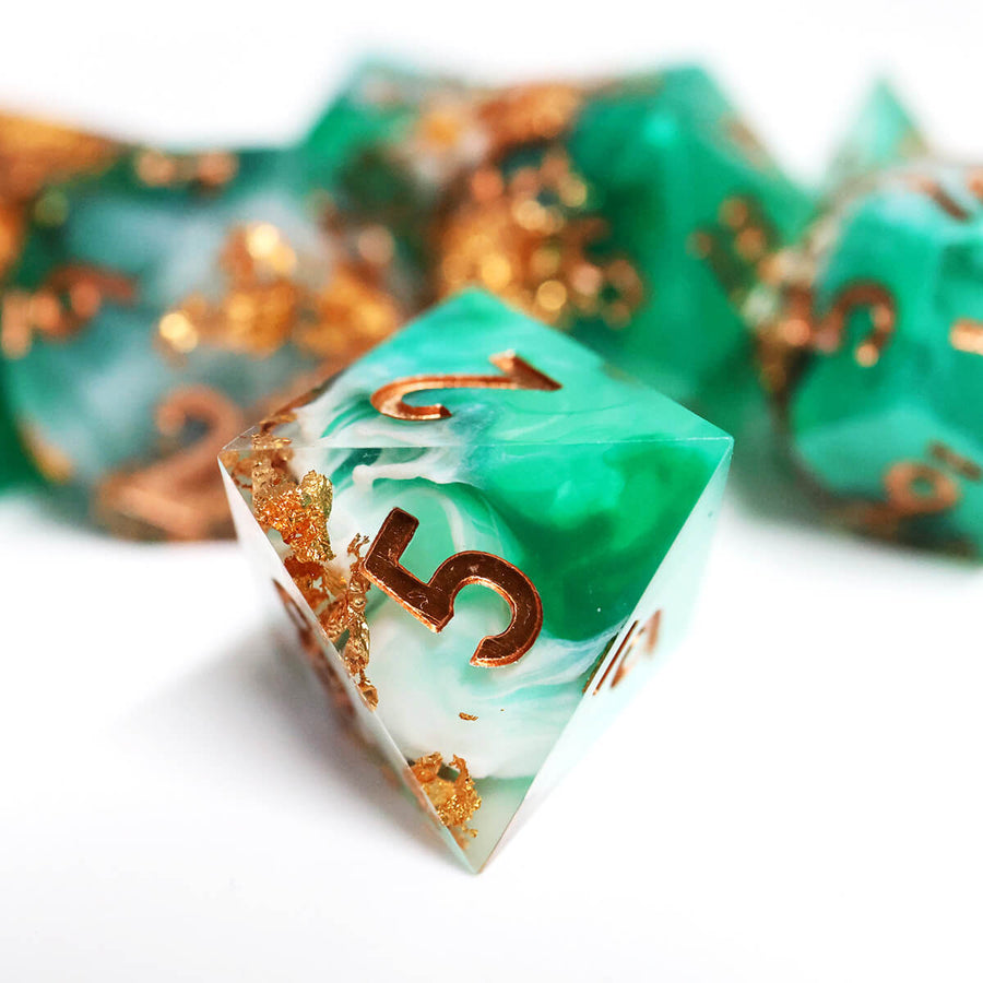 7 Pieces Resin Polyhedral DnD Dice Set - Windstorm | Dice of Dragons