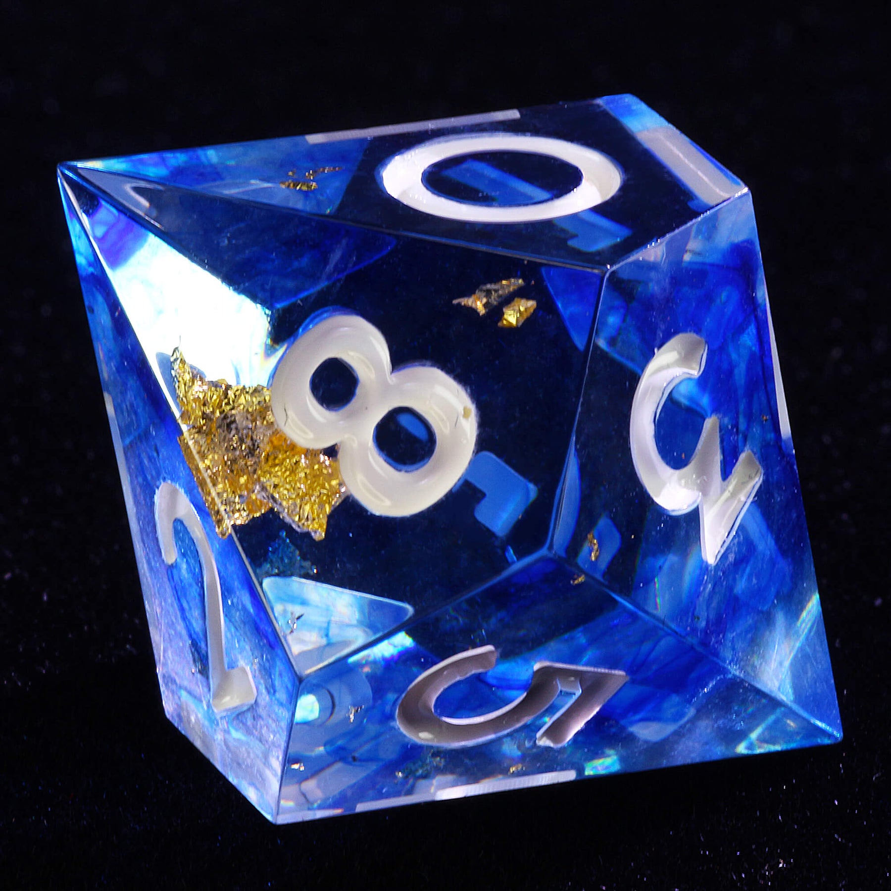 7 Polyhedral Resin Dice Sets DnD Gold Paper Blue