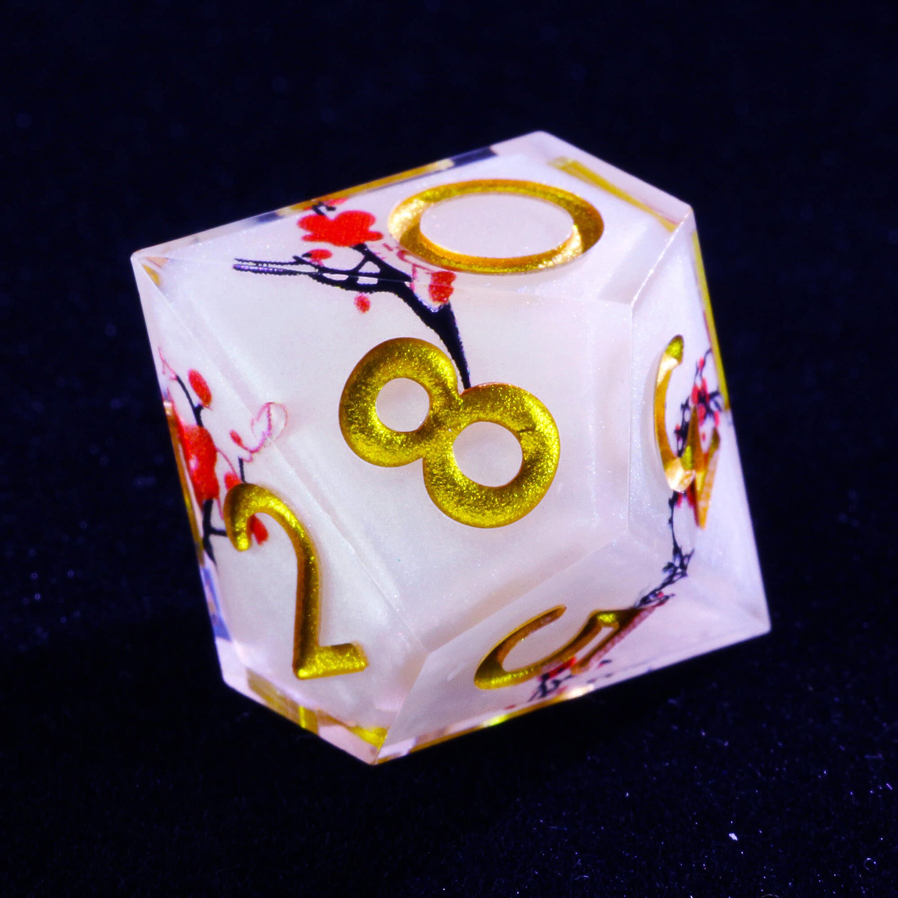 7 Polyhedral Resin Layered D&D Dice Set Plum Blossom | RPG Dice