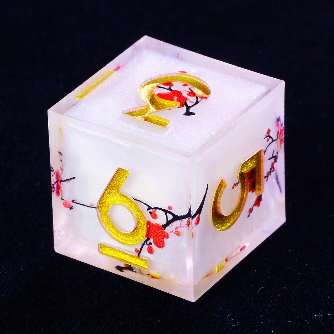 7 Polyhedral Resin Layered D&D Dice Set Plum Blossom | RPG Dice