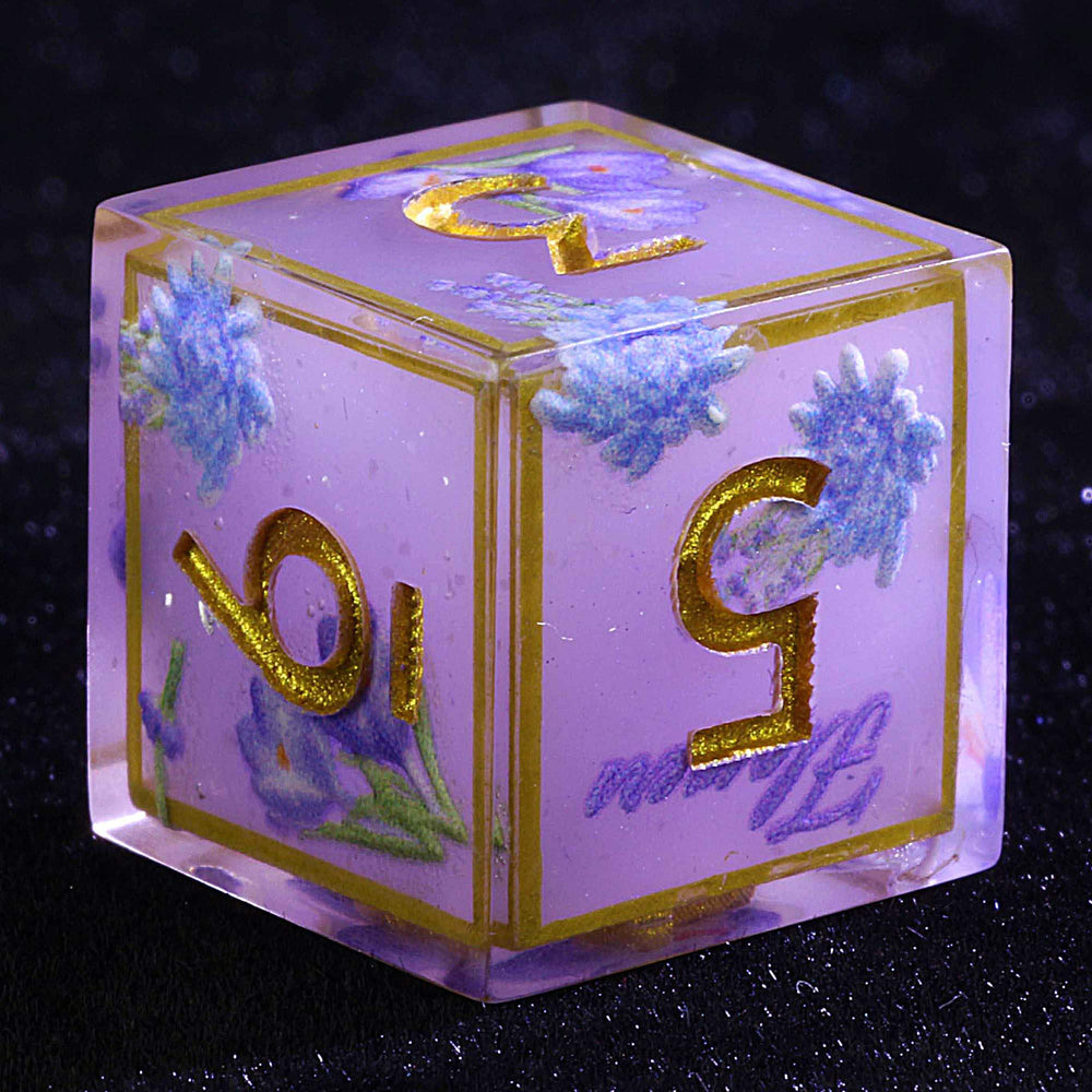 D&D Lavender Pact Dice - 9pc Moonlight Polyhedral Set