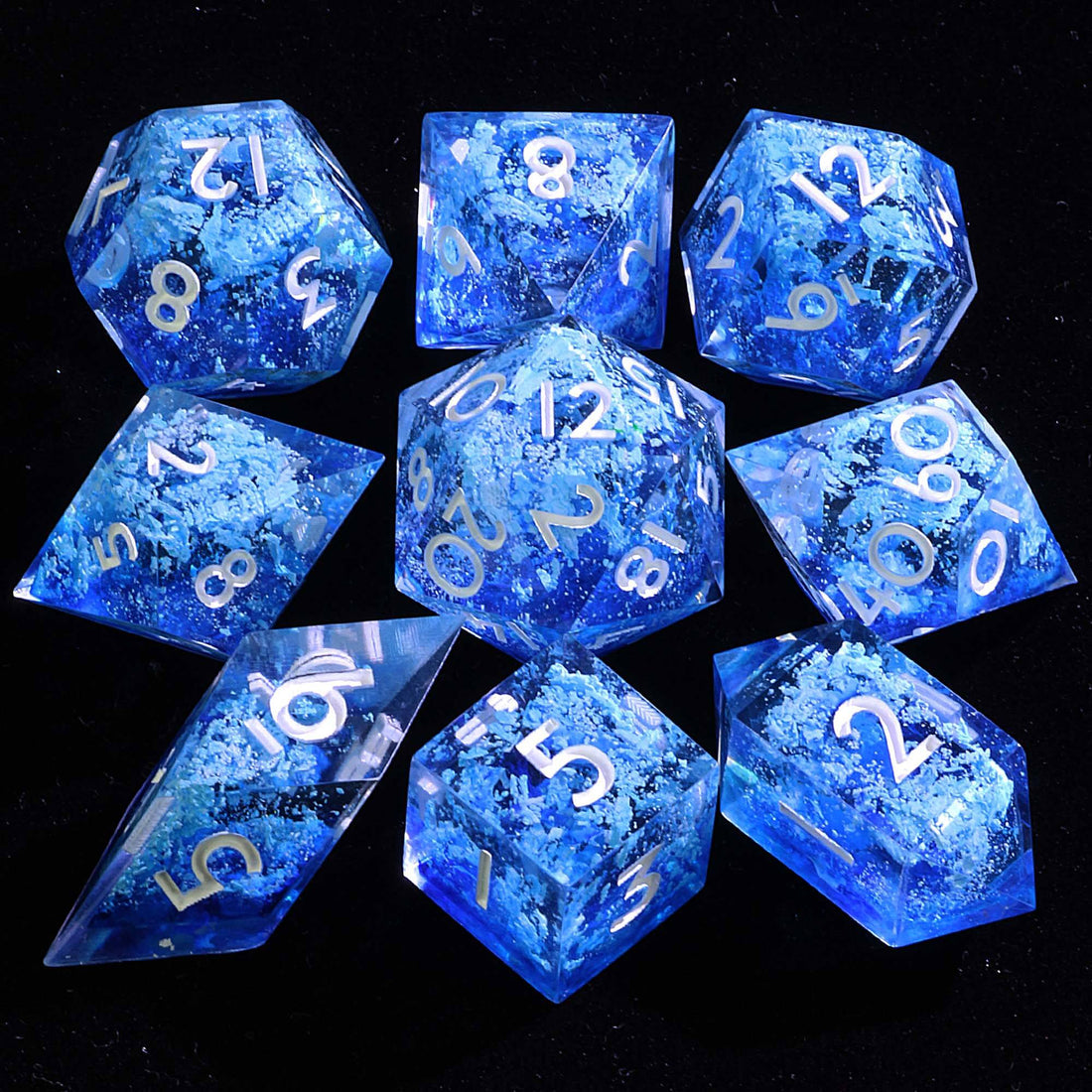 D&D Frozen Fracture Dice - 9pc Polyhedral Set