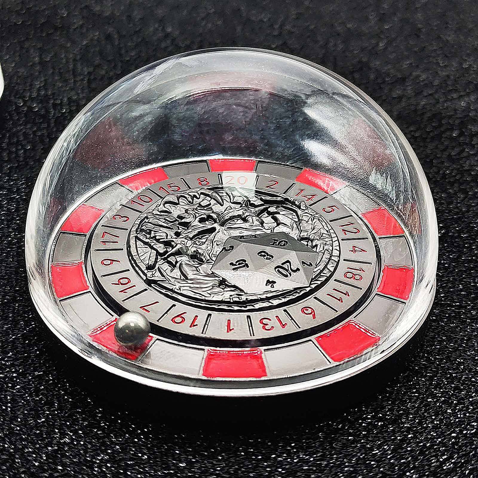 Metal D20 Roulette Wheel Dice - Ball Bearing DnD Spinner