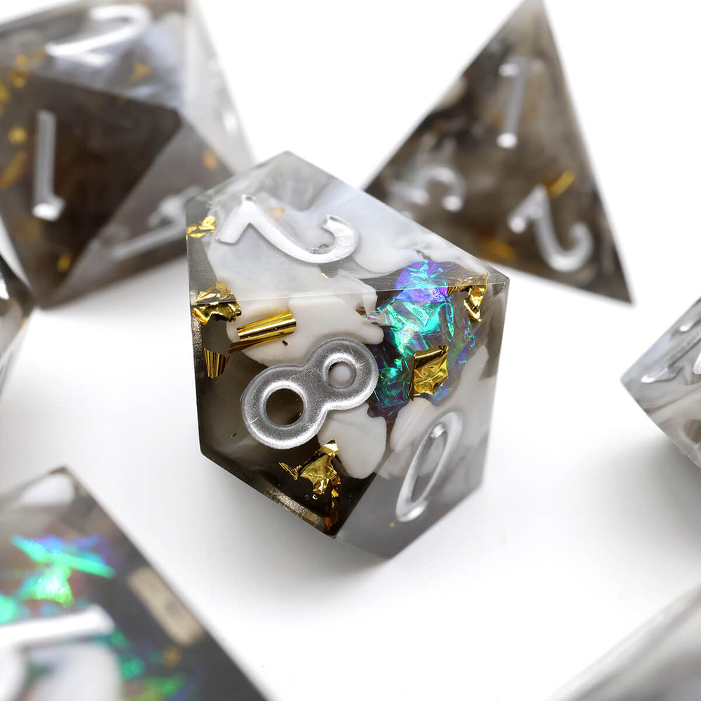 Black Hole 7-Piece Sharp Edge DND Dice Set | Dice of Dragons