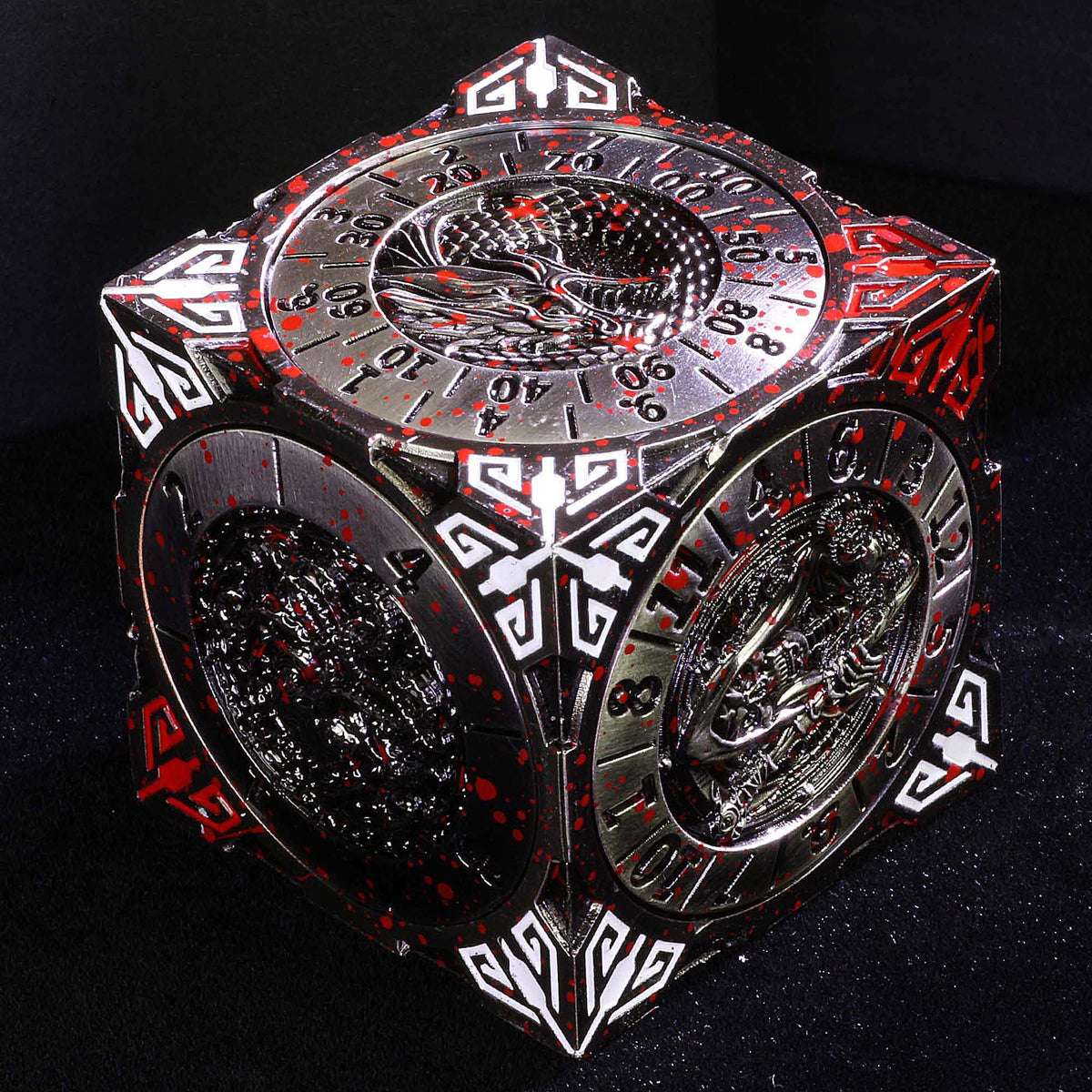Dragon Cthulhu Skull 7-in-1 Rotating Metal DnD Dice Cube