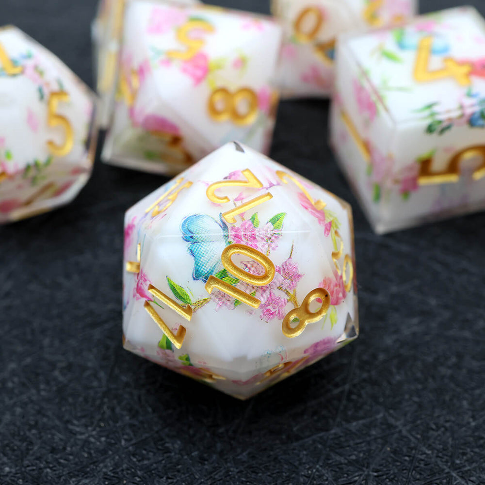 Flower DND Dice Set 7-Piece | Dice of Dragons