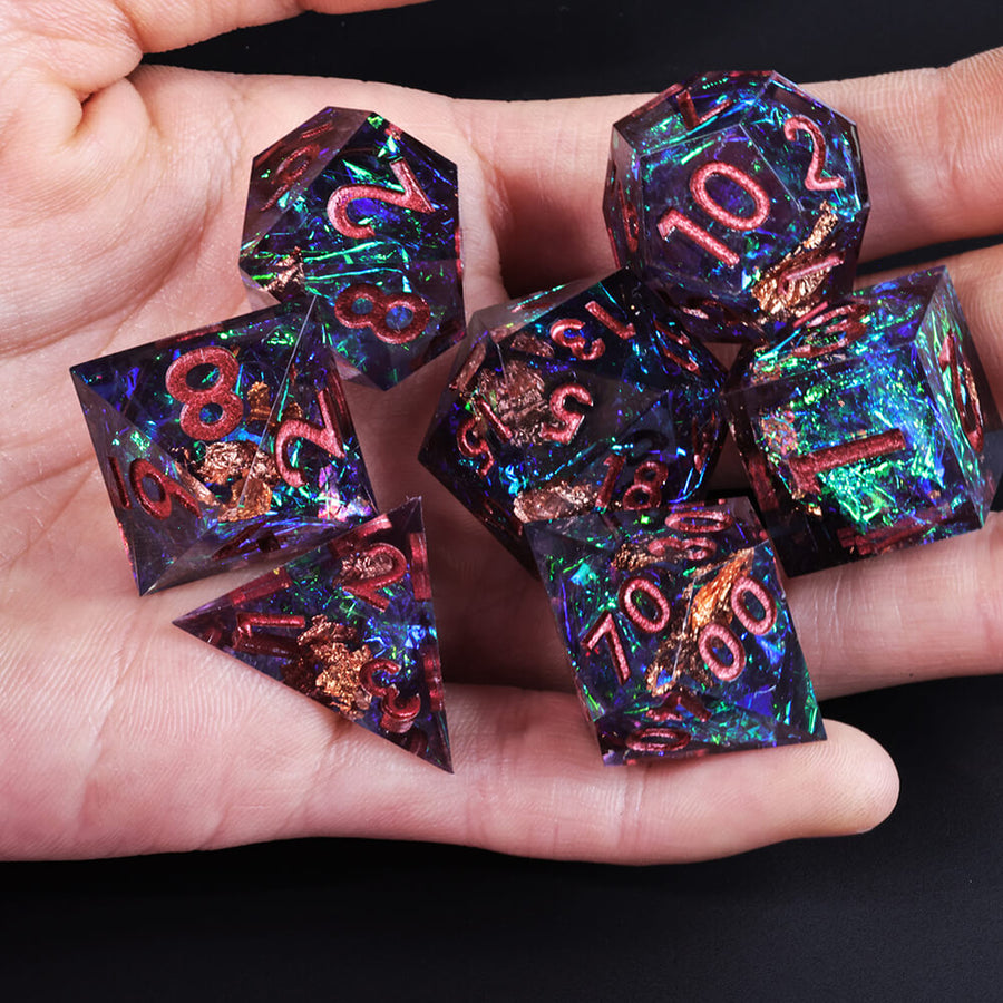 Dark Forest Resin 7 Cool Polyhedral DnD Dice Sets | Dice of Dragons