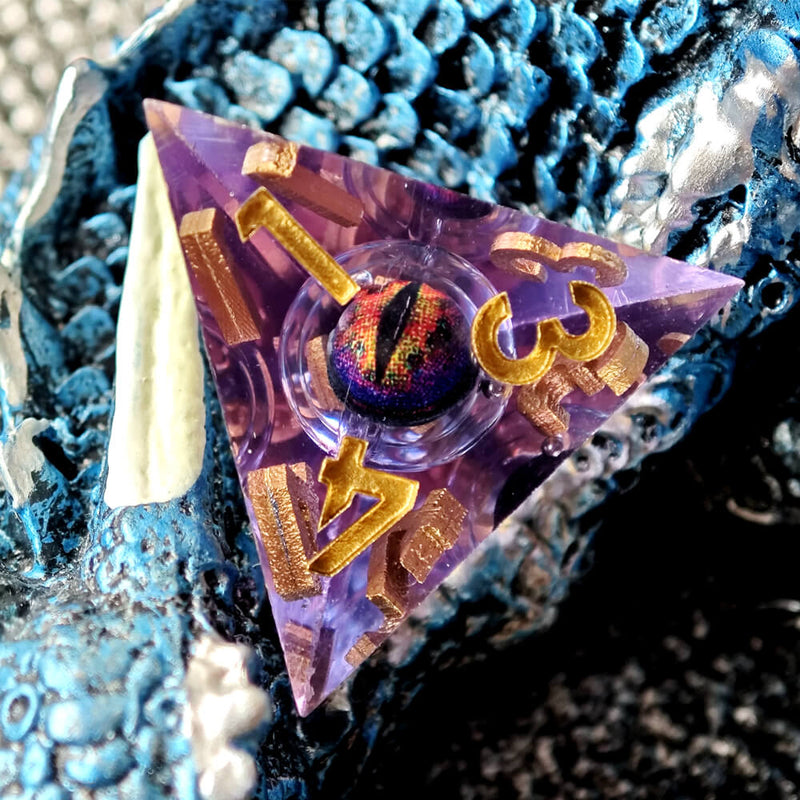 Purple Liquid Core Dragon Eye D&D Dice Set | Dice of Dragons