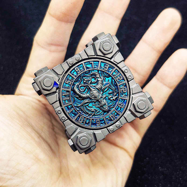 Dragon Angel Skull Metal Dice - 7-in-1 Rotating D&D Cube