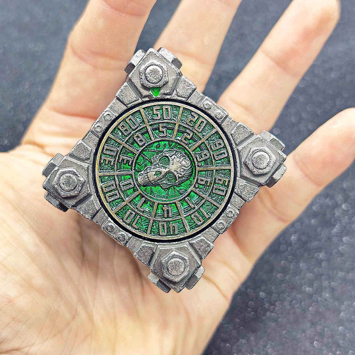 Dragon Angel Skull Metal Dice - 7-in-1 Rotating D&D Cube