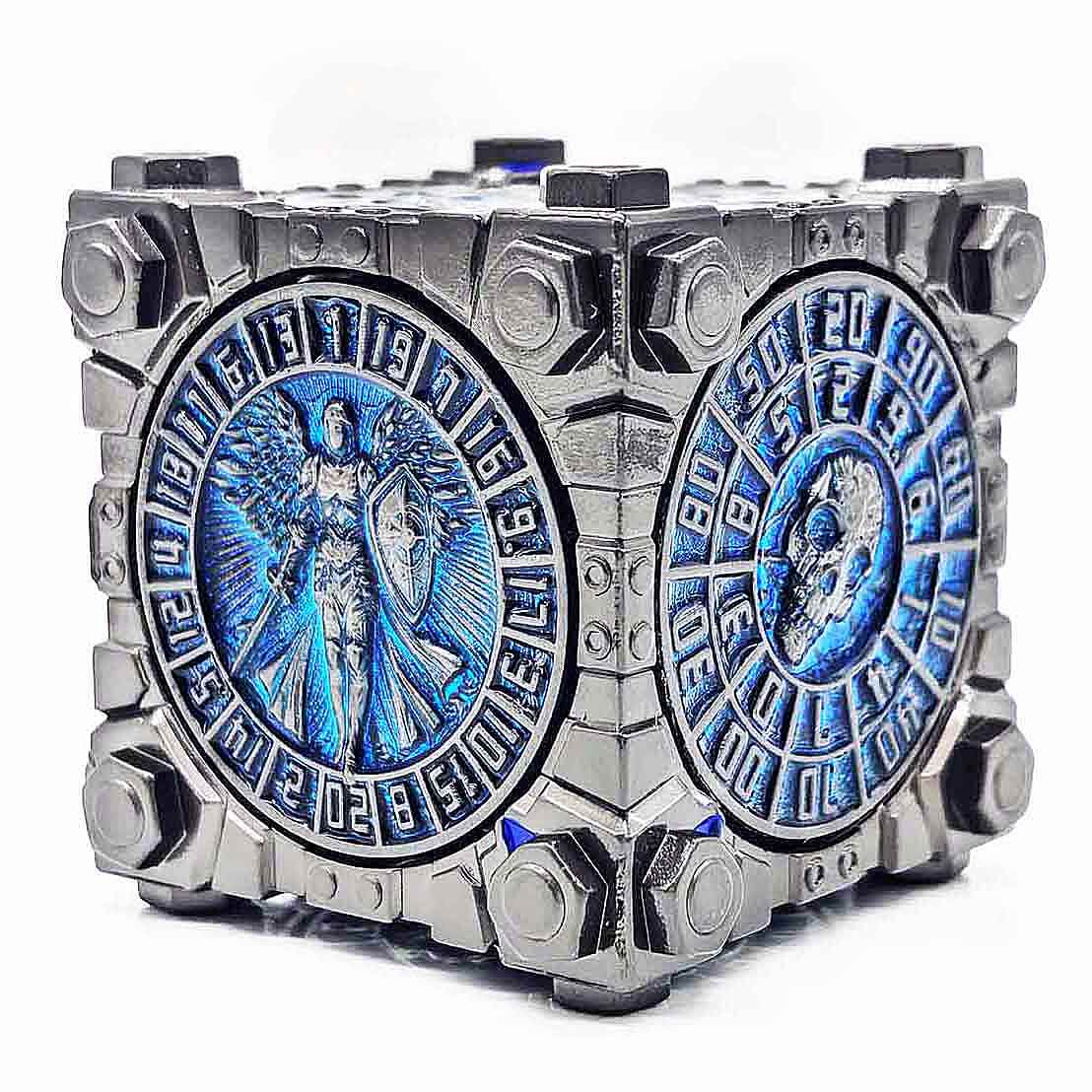 Dragon Angel Skull Metal Dice - 7-in-1 Rotating D&D Cube