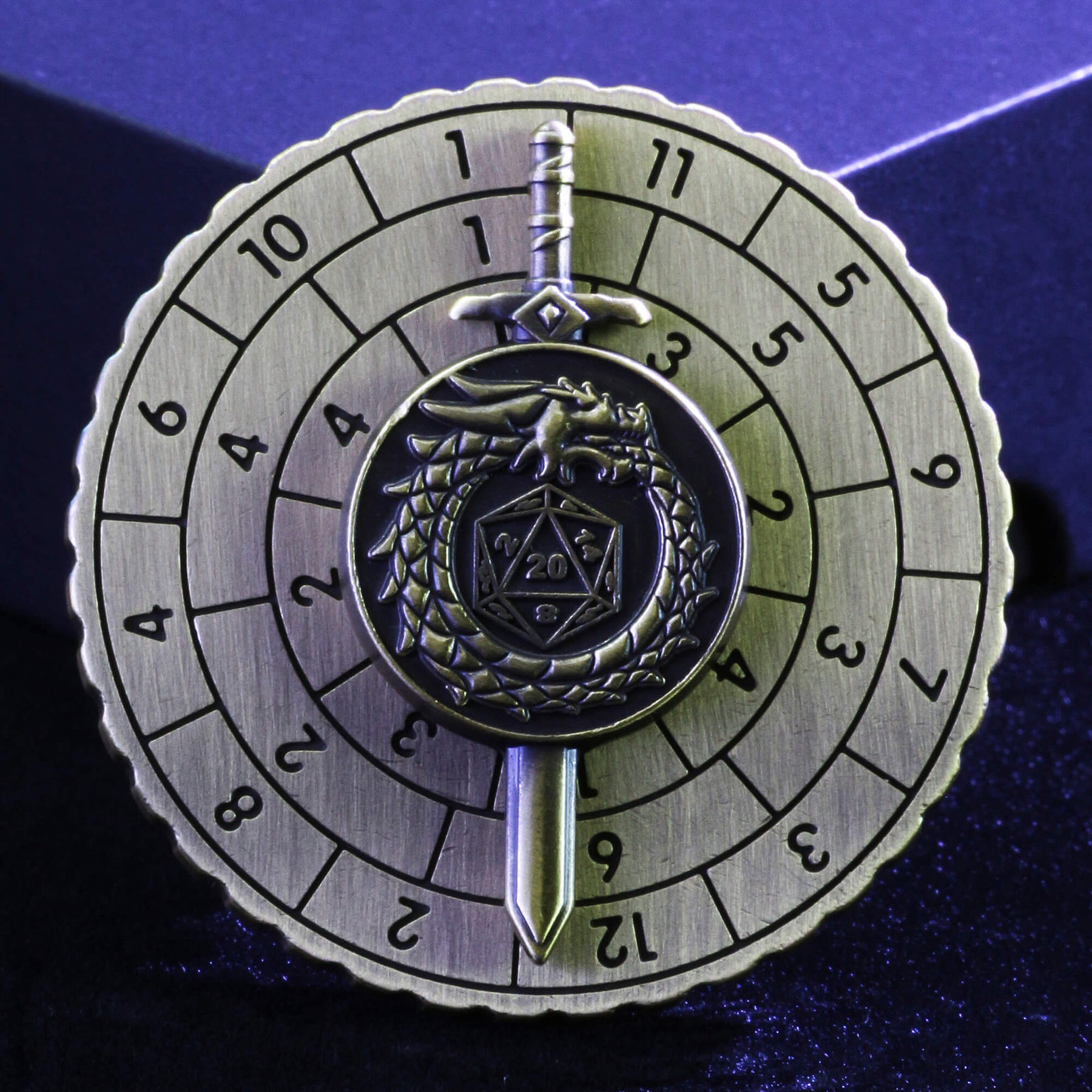 Dragon and Sword 7 in 1 Roulette Metal DND Dice Fidget Spinner Gyroid