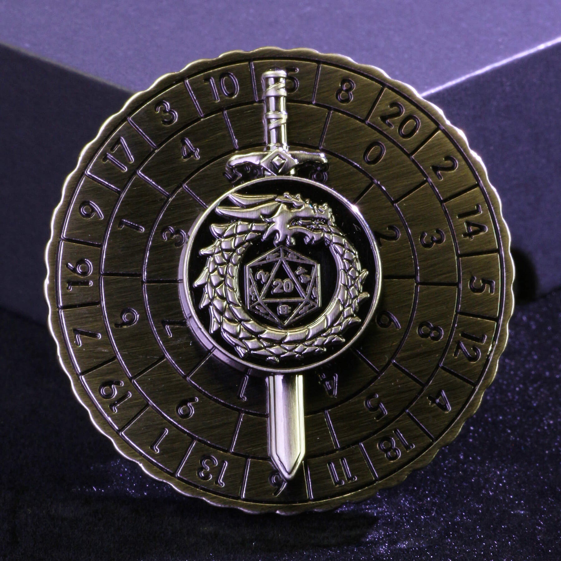 Dragon and Sword 7 in 1 Roulette Metal DND Dice Fidget Spinner Gyroid