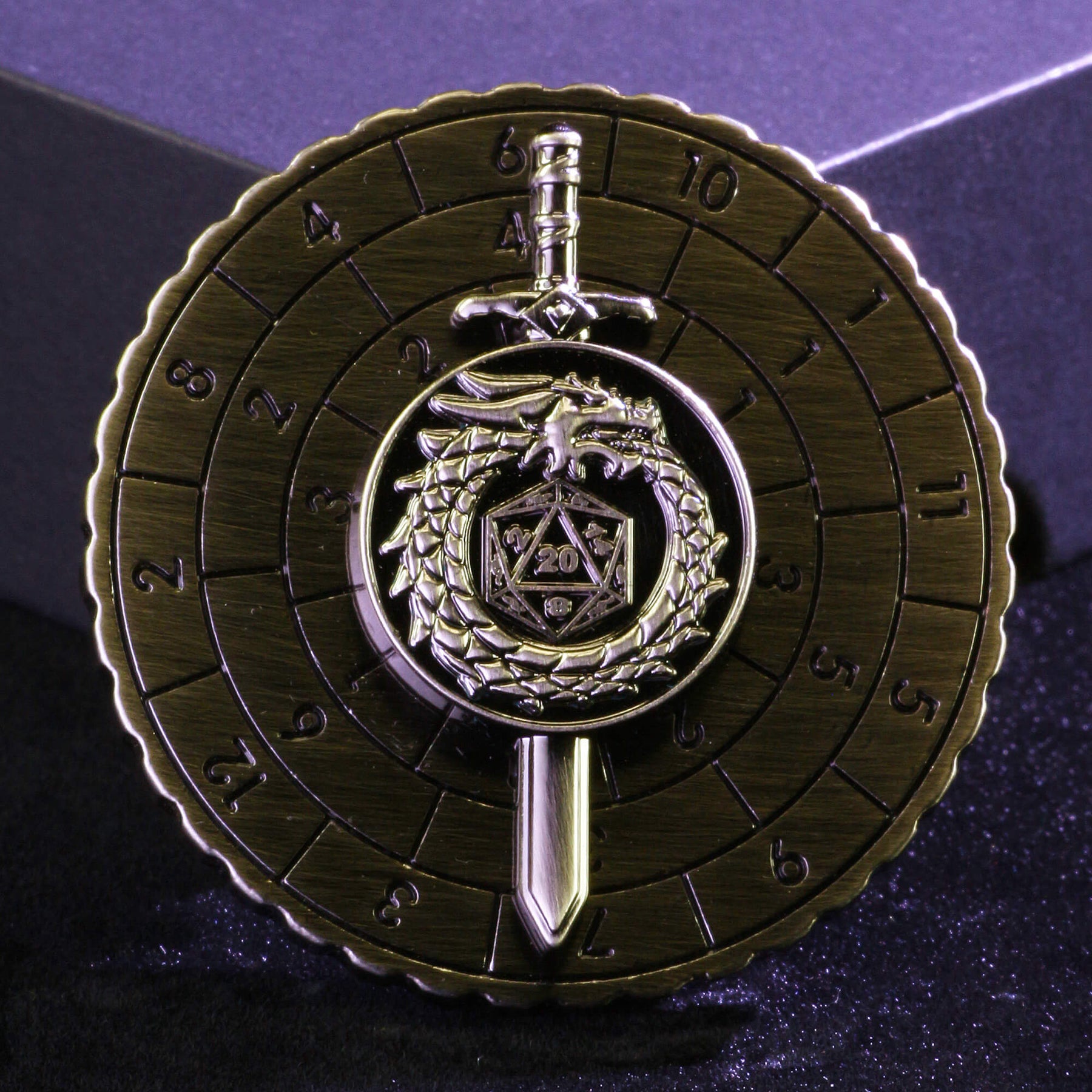 Dragon and Sword 7 in 1 Roulette Metal DND Dice Fidget Spinner Gyroid