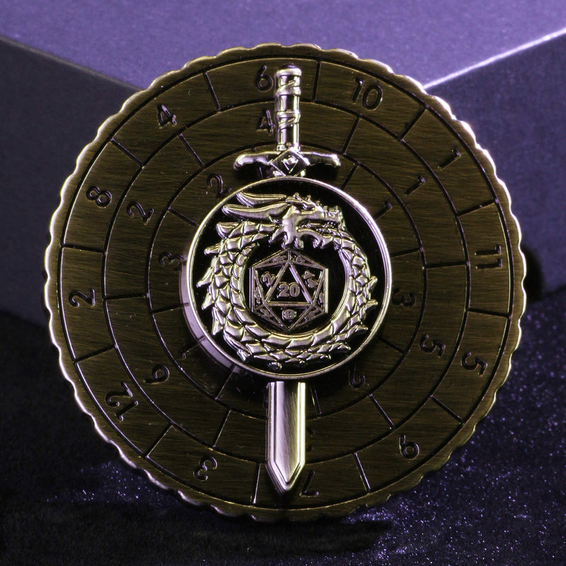 Dragon and Sword 7 in 1 Roulette Metal DND Dice Fidget Spinner Gyroid