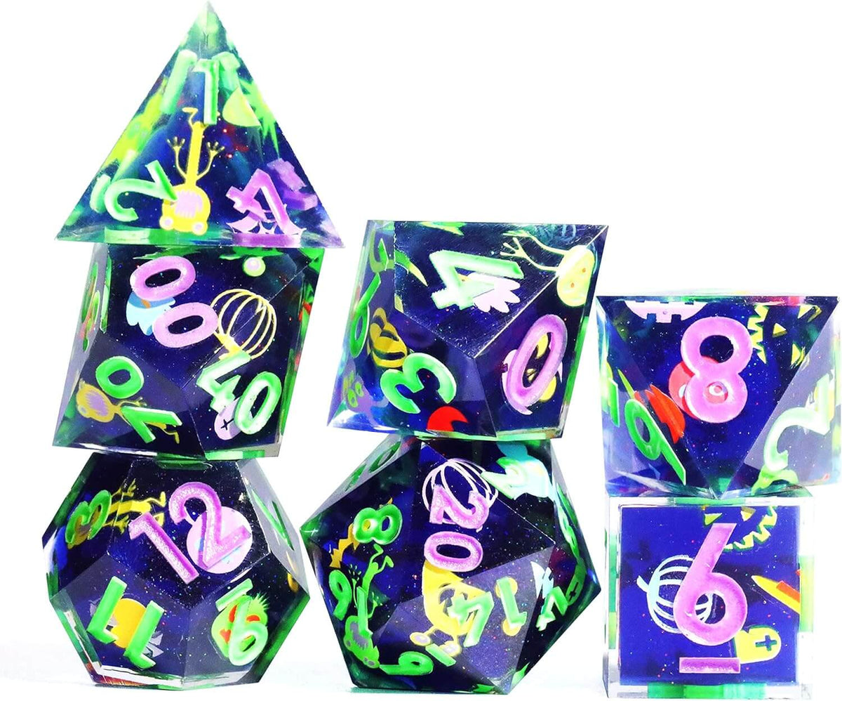 7 Polyhedral D and D Set Dice - Little Monster | Dice of Dragons
