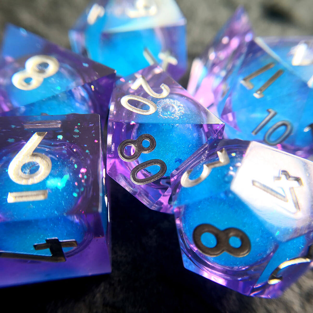Liquid Core Sharp Edge DND Dice Set | Dice of Dragons