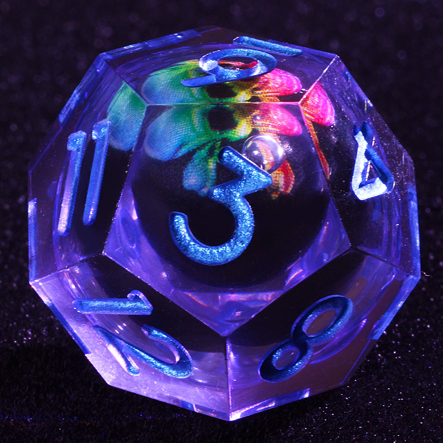 Polyhedral Cool Colored Skull Liquid Core DD Dice Sets