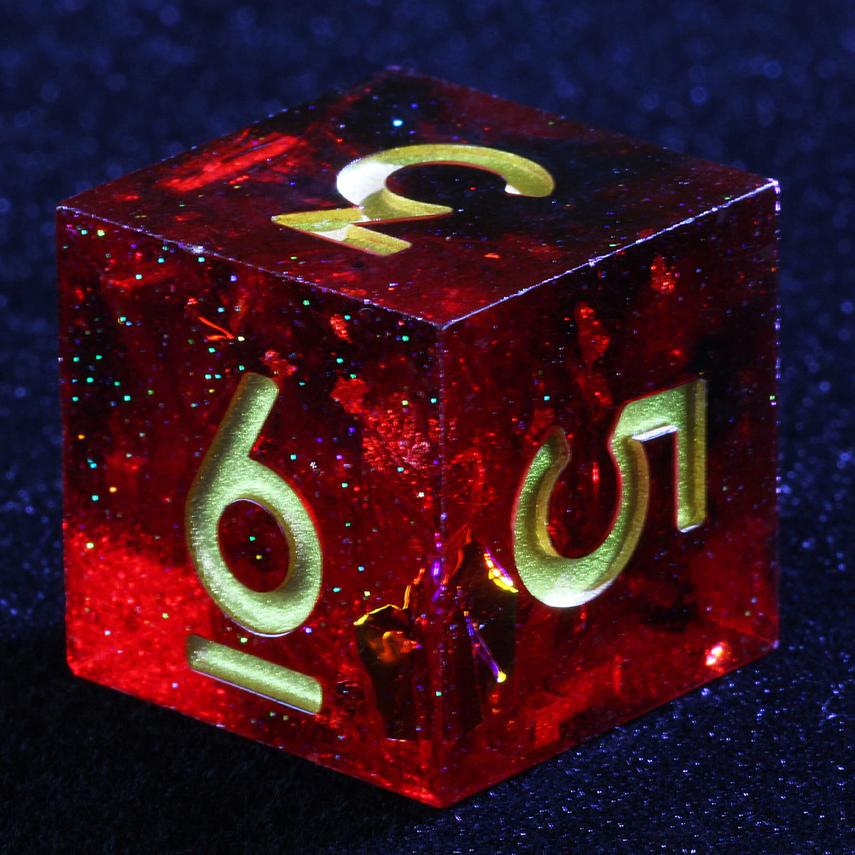 Polyhedral Cool Dice Set D and D Gold Paper Red