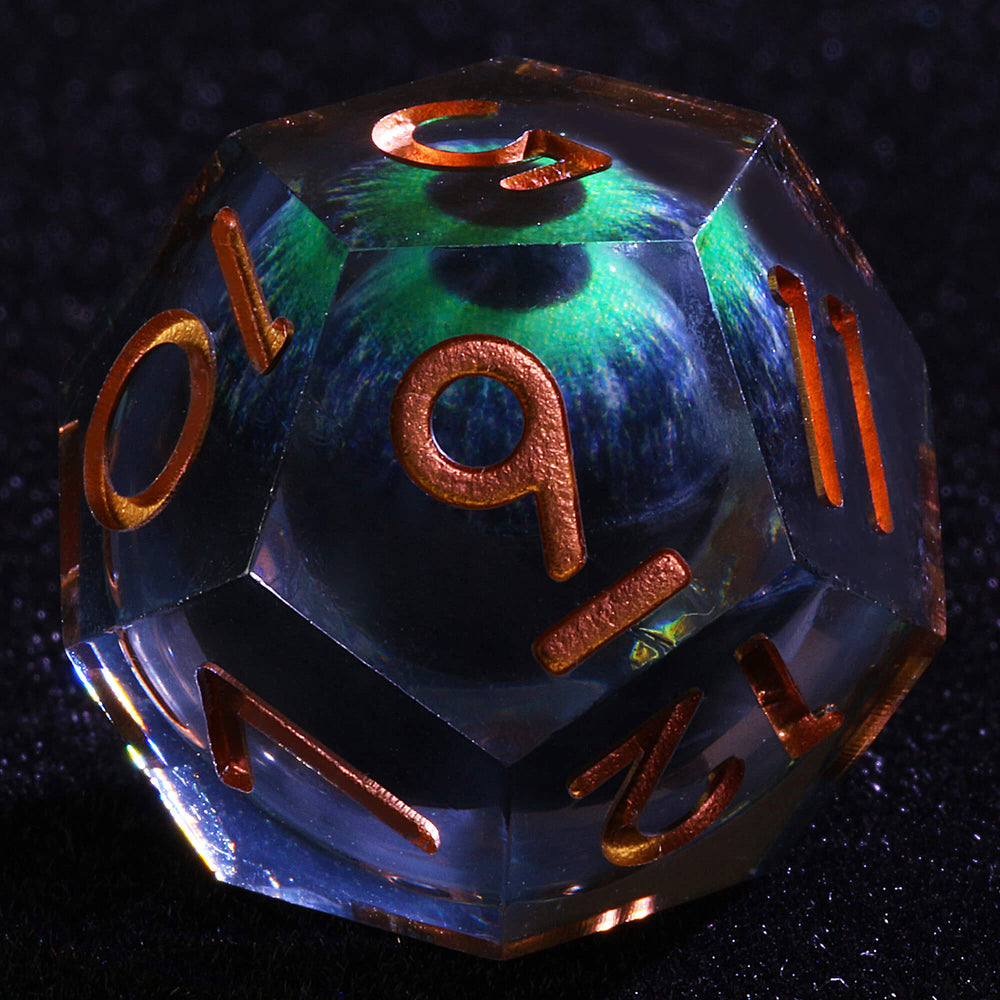 Polyhedral Cool Dragon Eye Liquid Core DD Set Dice Brown