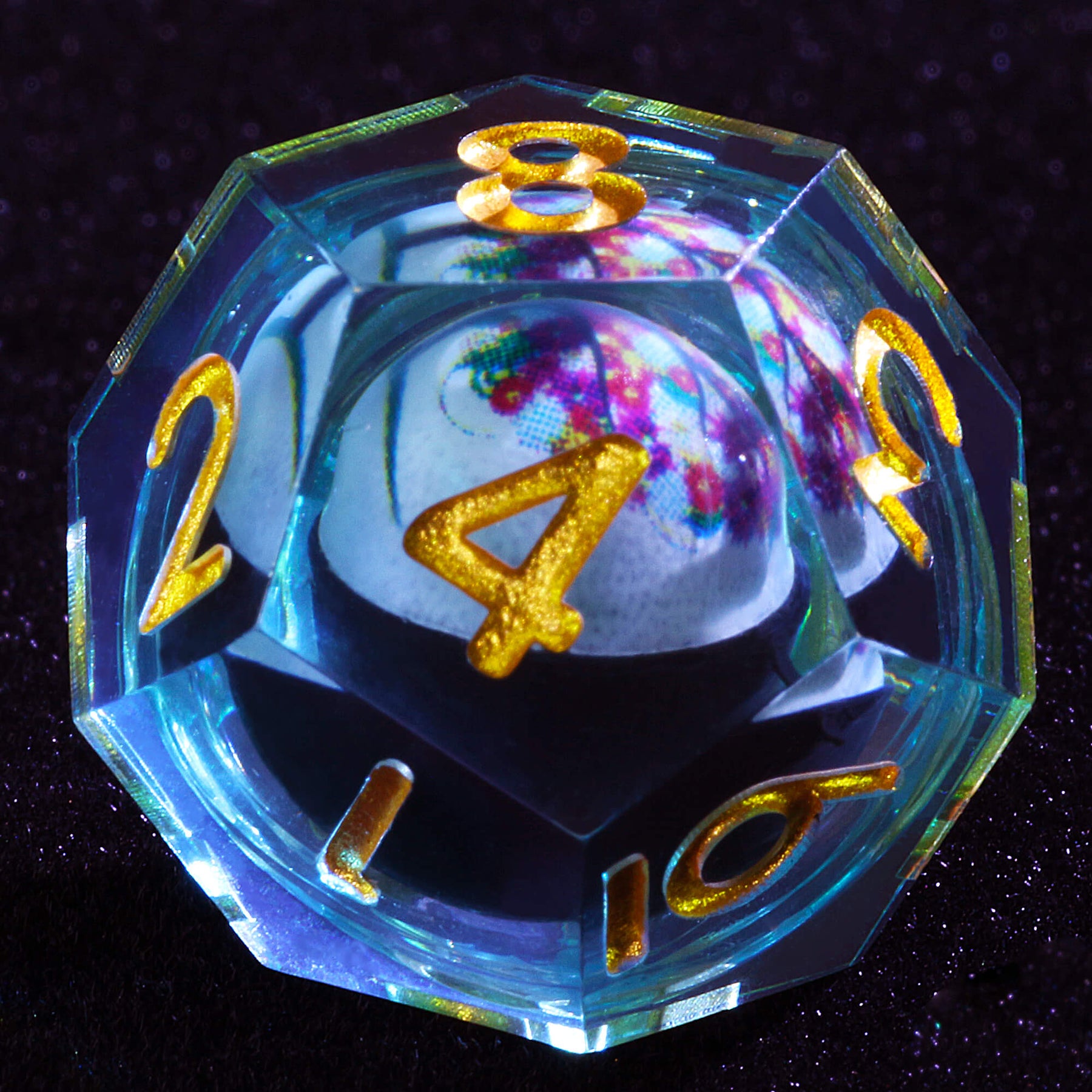 Polyhedral Cool Flower Tree Liquid Core Dice Set DnD