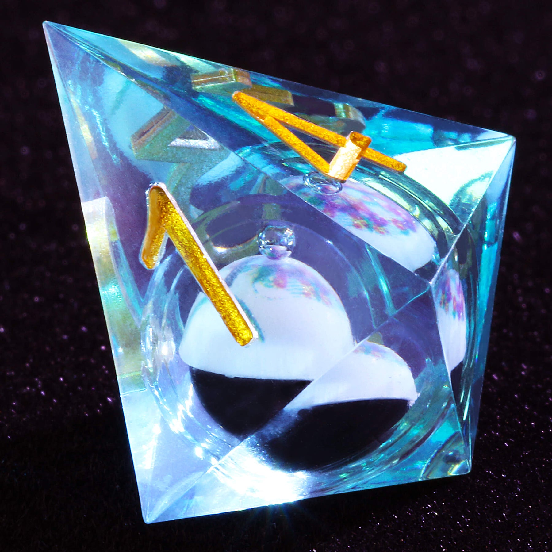 Polyhedral Cool Flower Tree Liquid Core Dice Set DnD