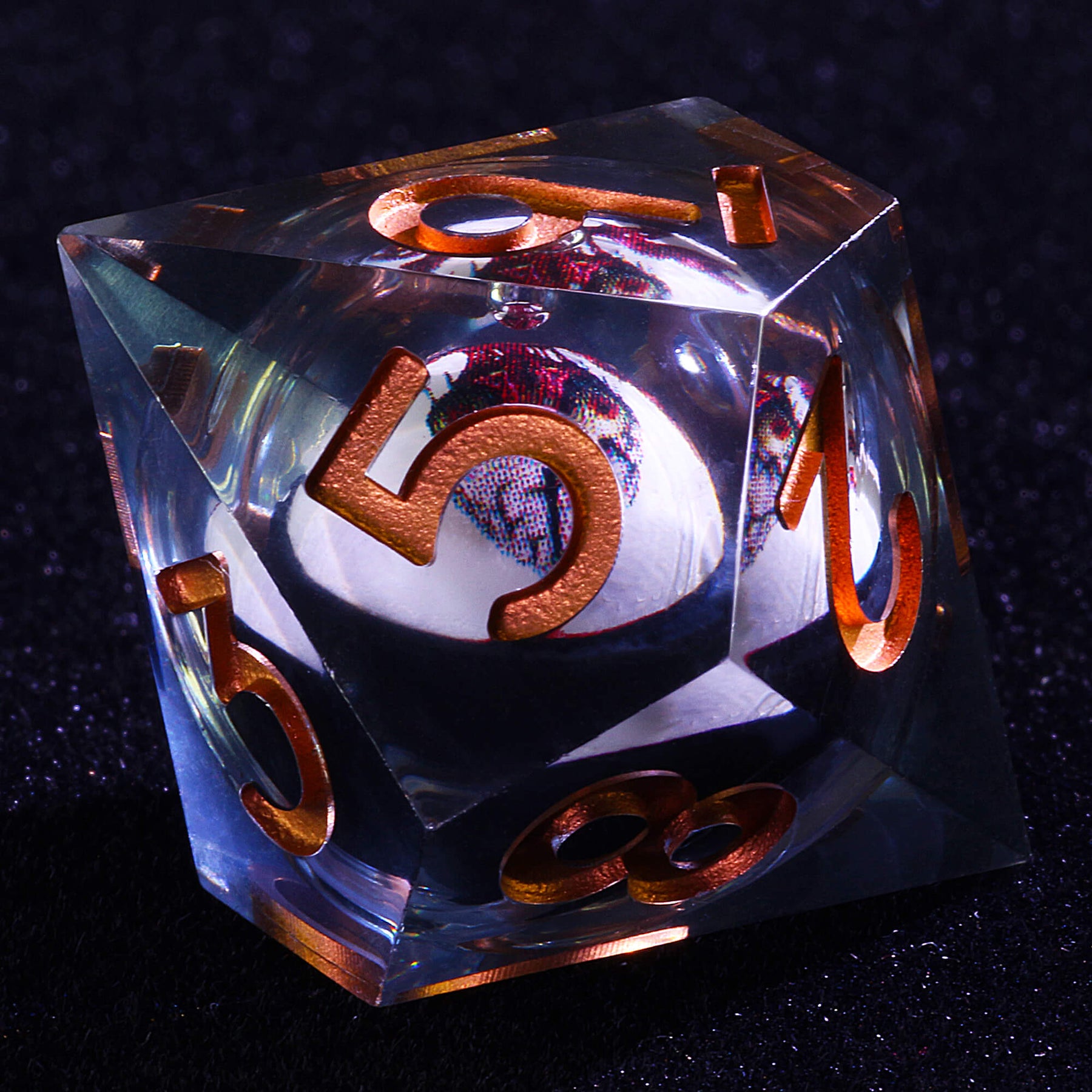 Polyhedral Cool Skeleton Crab Liquid Core DnD Dice Sets