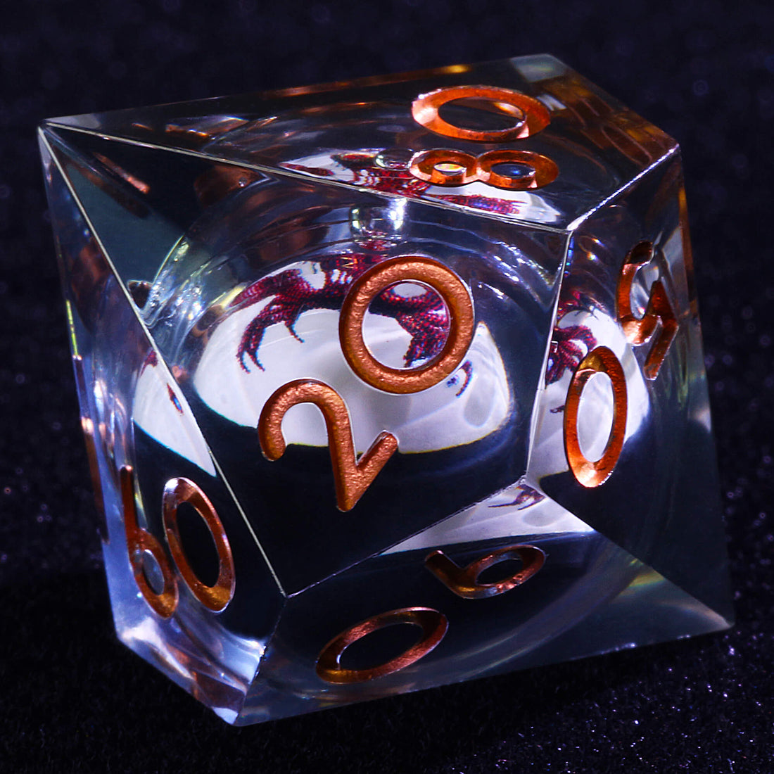 Polyhedral Cool Skeleton Crab Liquid Core DnD Dice Sets