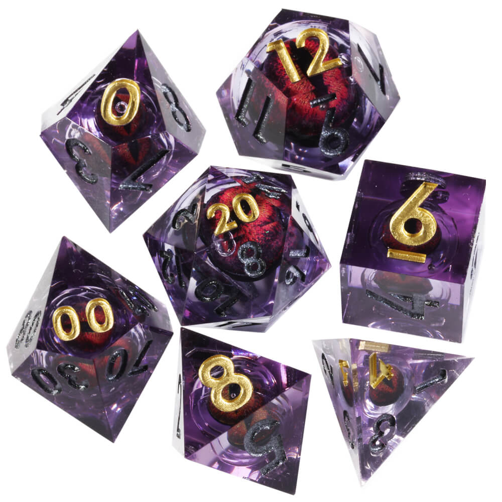 Red Dragon Eye D&D Dice Set 7 Pieces | Dice of Dragons