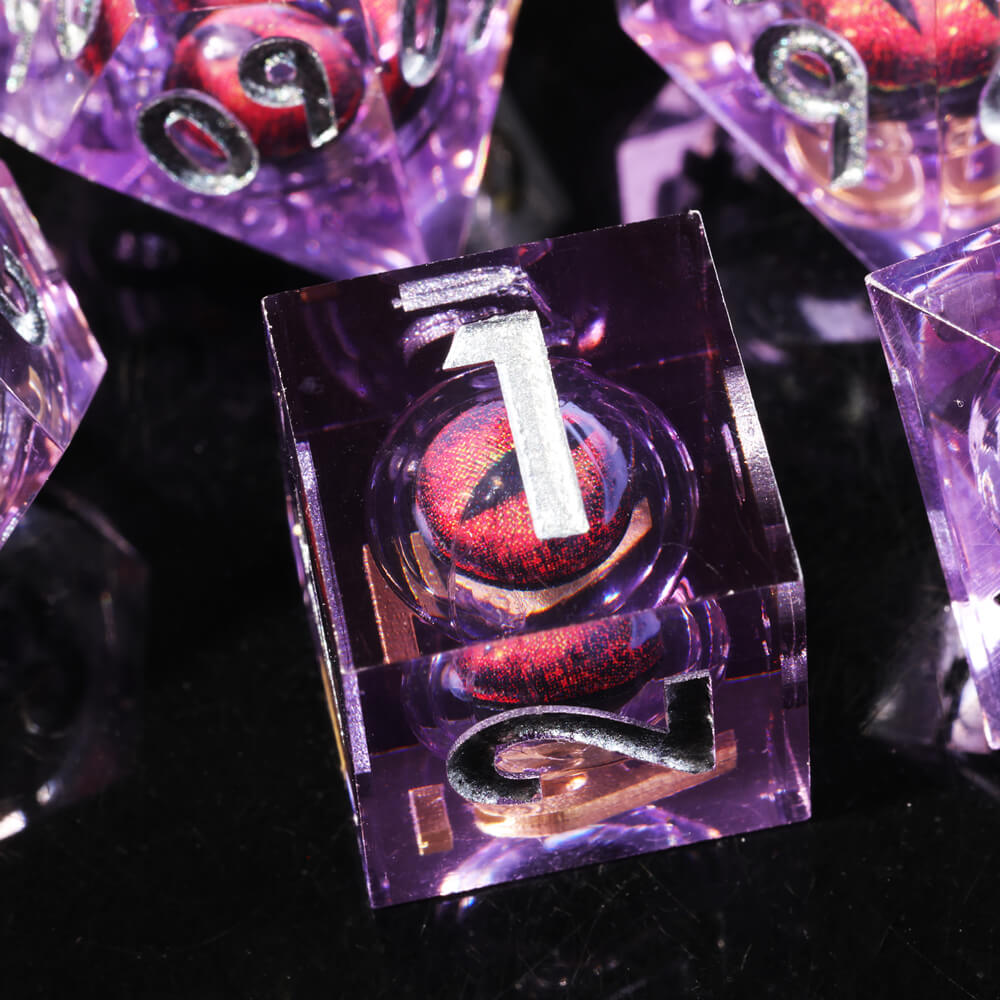 Red Dragon Eye D&D Dice Set 7 Pieces | Dice of Dragons