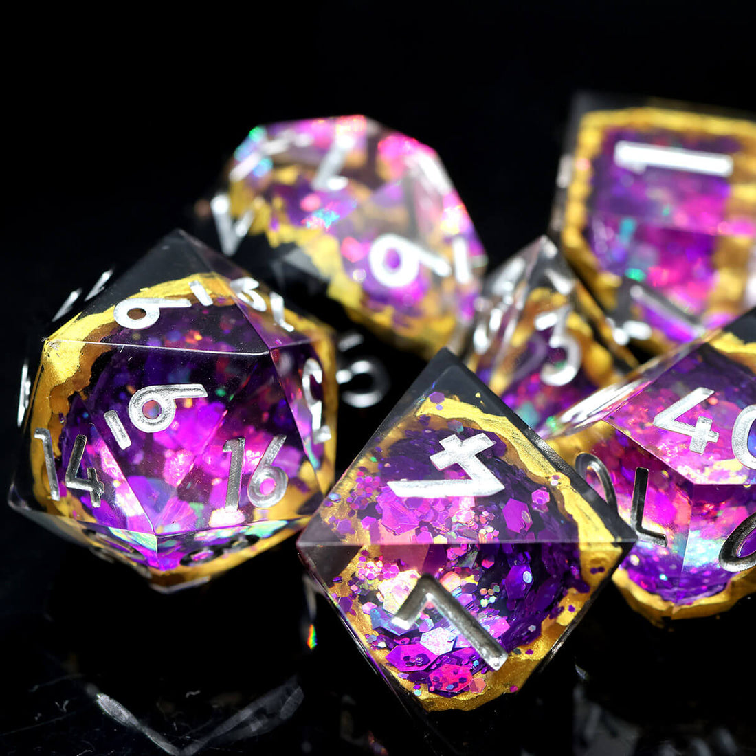 Purple Geode DND Dice Set 7 Pieces | Dice of Dragons