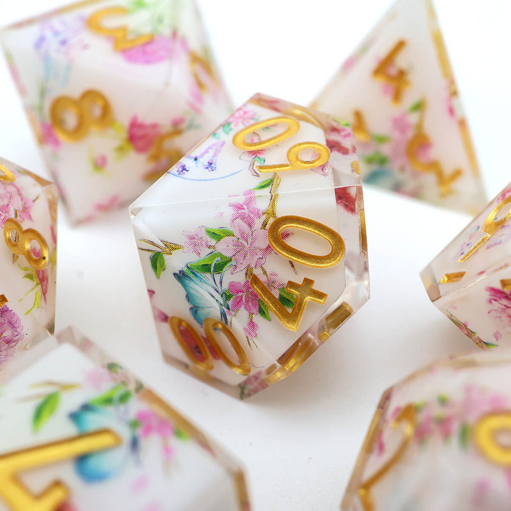 Flower DND Dice Set 7-Piece | Dice of Dragons