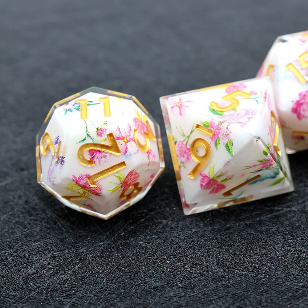 Flower DND Dice Set 7-Piece | Dice of Dragons