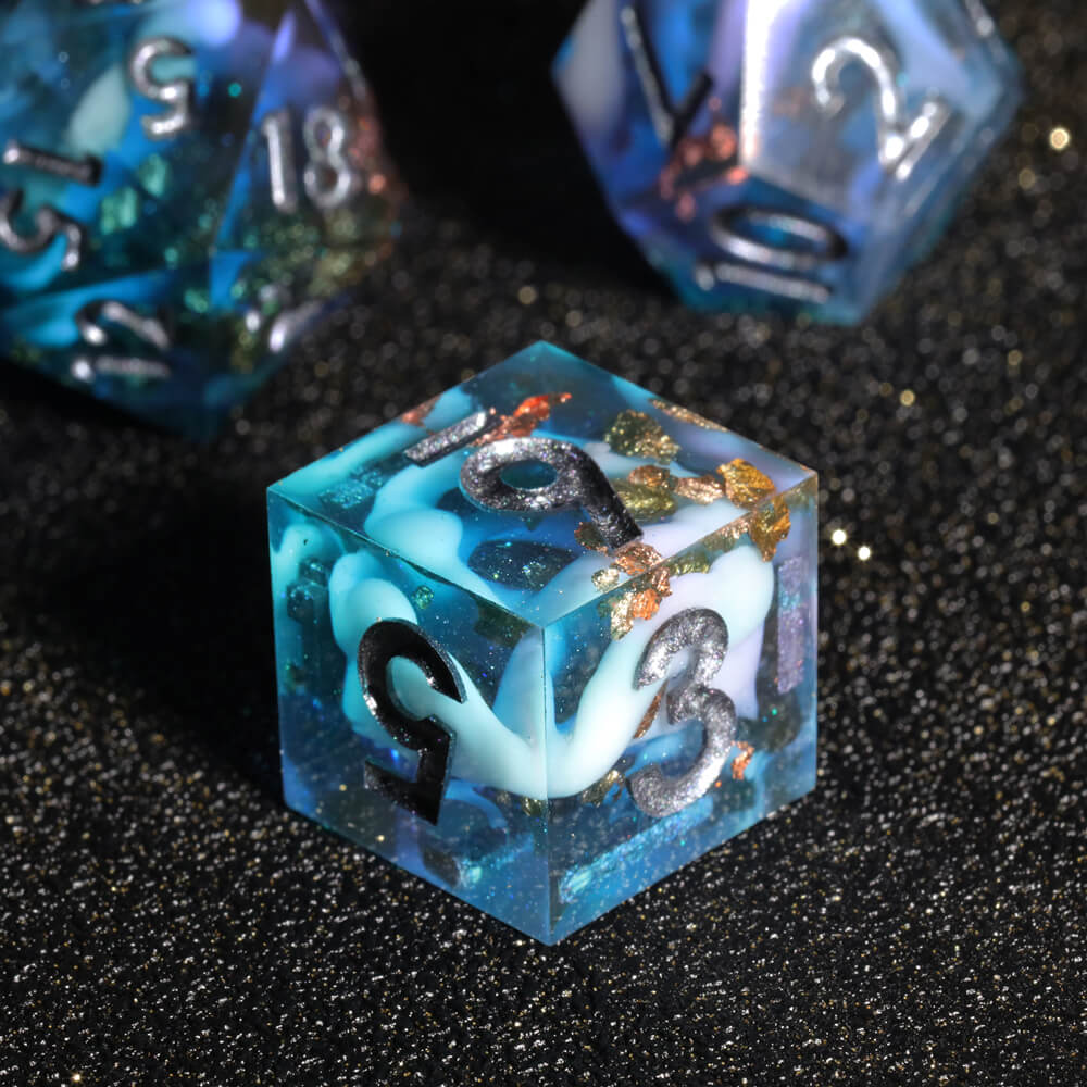Ice Age Polyhedral Resin D&D Dice Set - 7 Pieces | Dice of Dragons