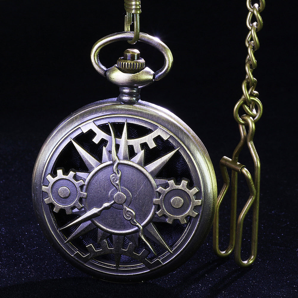 Time Gear Mini Polyhedral Metal DD Dice Set with Pocket Watch Shell Ca