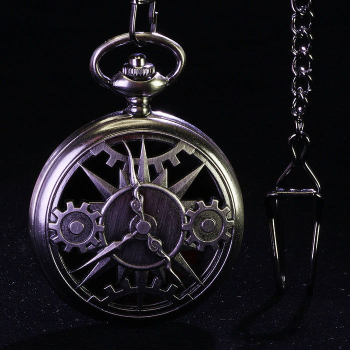 Time Gear Mini Polyhedral Metal DD Dice Set with Pocket Watch Shell Ca