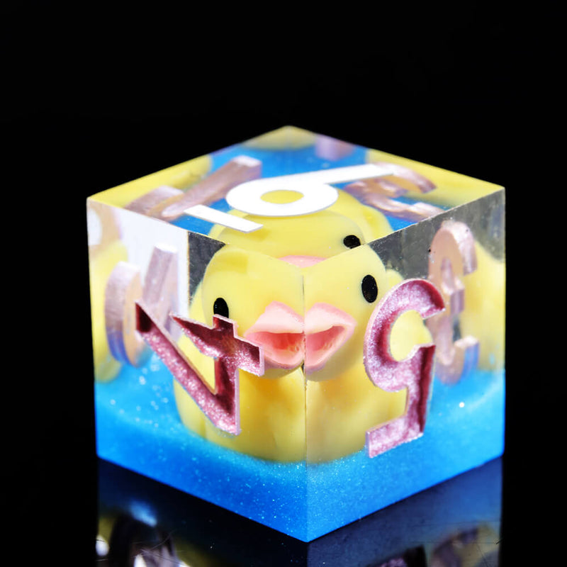 Yellow Ducks Sharp Edge D&D Dice Set - 7 Pieces | Dice of Dragons